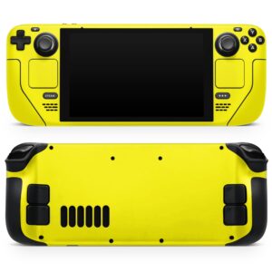 design skinz - compatible with steam deck - skin decal protective scratch-resistant removable vinyl wrap cover - solid yellow