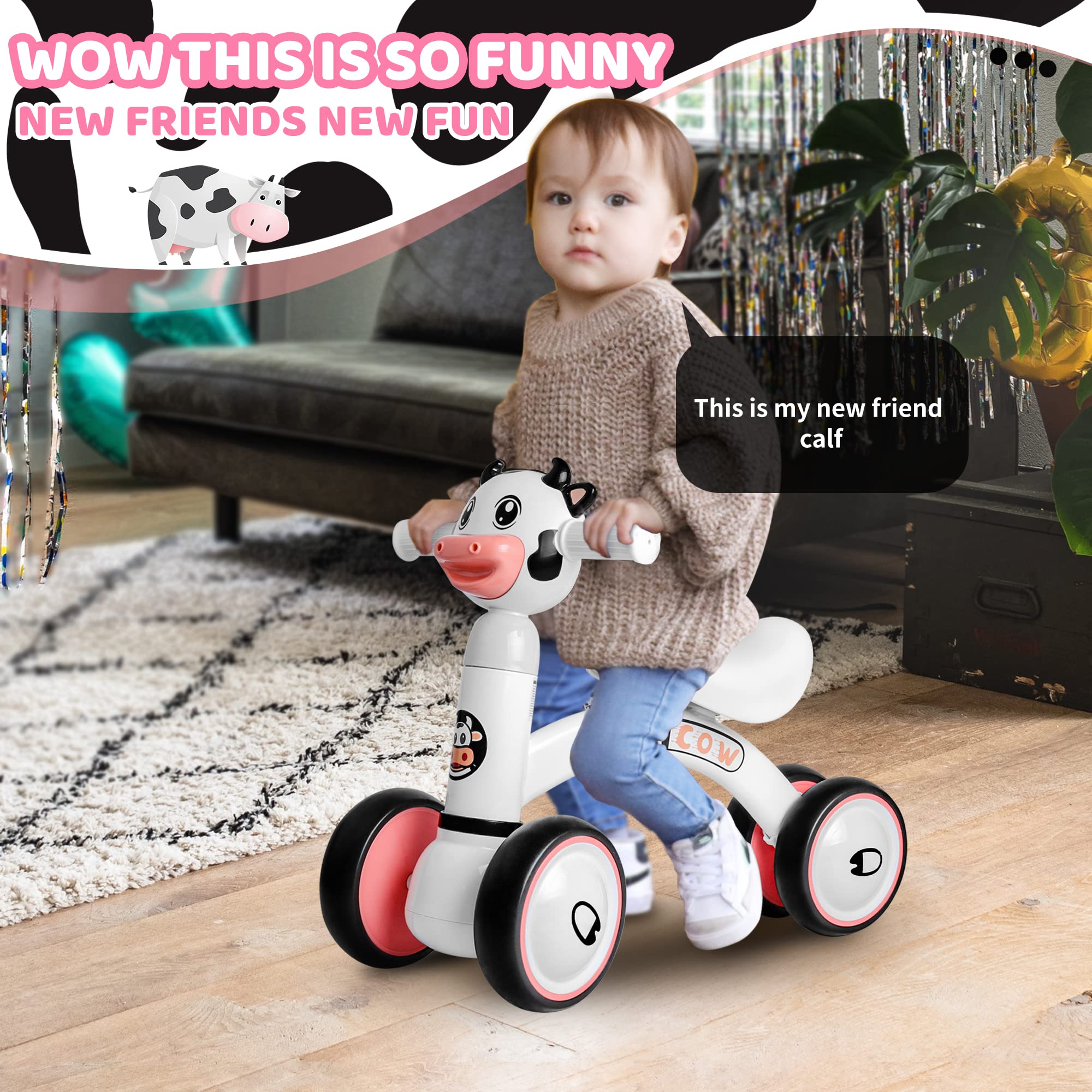 Afranti Baby Balance Bike for 12-36 Months Boys Girls Toddlers Kids Bikes No Pedal for 1 Year Old Birthday Gift Ride-on Walking Toys Fit for 2.2ft to 3.3ft Children