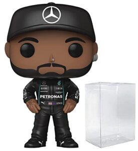 pop racing: formula one - lewis hamilton (amg petronas) funko vinyl figure (bundled with compatible box protector case), multicolor, 3.75 inches