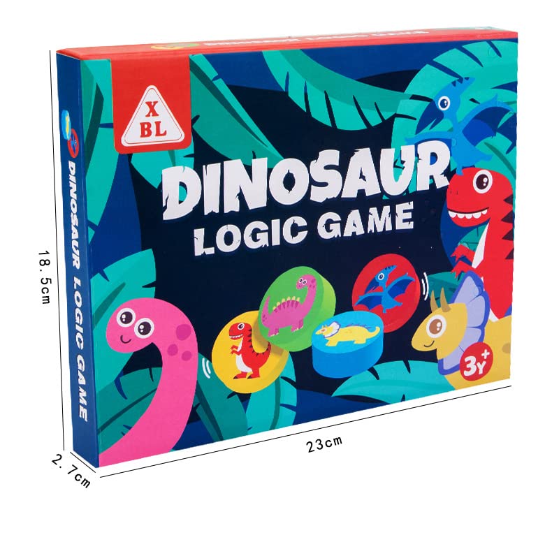 Y YTONGSOON Four-Color Dinosaur Animal Logic Game Double-Sided Wooden Montessori Enlightenment AIDS Children's Educational Toys