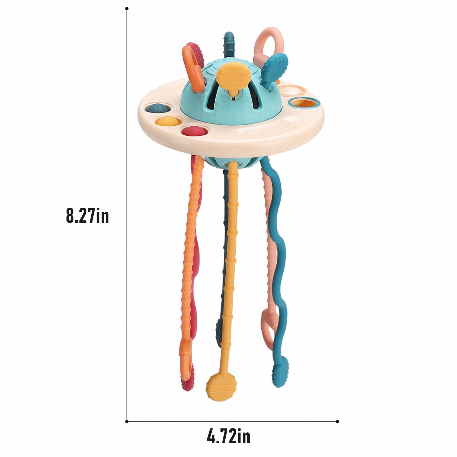 Baby Sensory Toys Montessori Pull String, Cartoon Kids Accordion Toy 18 Months+ Early Education Baby Boy Girls Toys for Infant Newborn Toddlers Sensory Play Exercise Hand Strength (UFO)