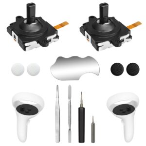 joystick replacement kit for oculus quest 2 controller, olclss accessories for oculus quest 2 controller and meta quest 2 controller(black-11-in-1)