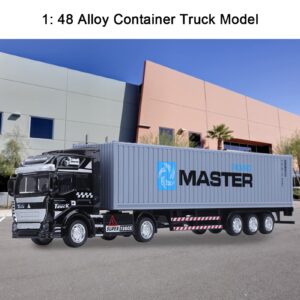 1: 48 Alloy Container Truck Model Toy, High Simulation Detachable Container Children Vehicle Car Toys Sportinggoods Electric Toys, Electronic Pets, Sound Toys(Grey£©