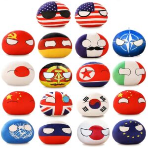 18pcs countryballs polish ball plush toy usa france canada england germany japan china short plush country ball plush toy mini pillow country ball 4in