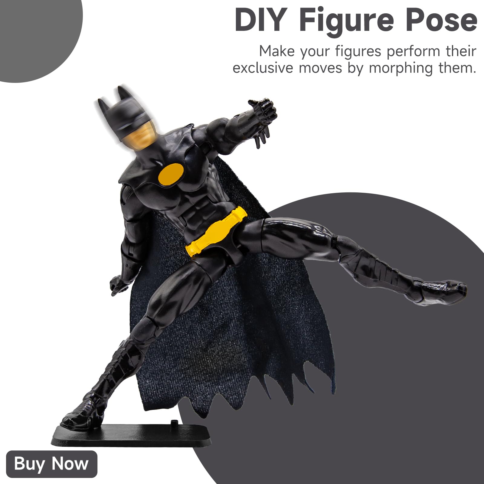 EBCO 50Pcs Plastic Black Stand Bases 32mm for Most 6 inch Action Figure Such as Marvel Legends /DC/ GI Joe / Motu Toy