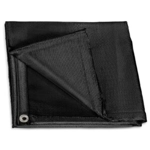 mulmart welding blanket 10x10ft, 922gsm, black, heavy duty welding blanket, fireproof welding blanket, 1/3”(8mm) thickness, large welding fireproof thermal resistant