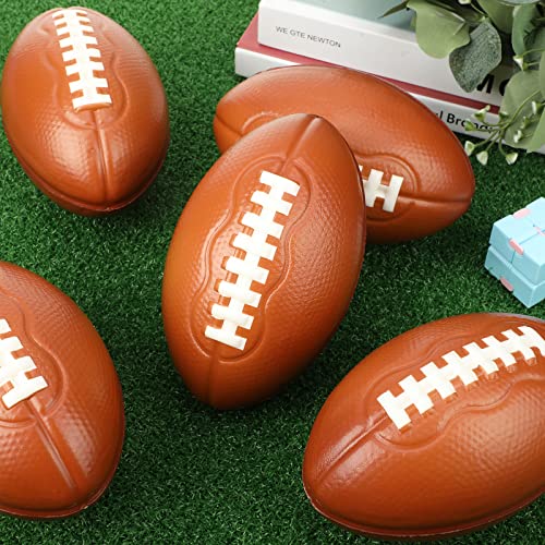 Jerify 6 Pieces Foam Football Kids Small Football Bulk Rugby Ball Toy Soft Football Easy Grip Youth Size for Footballs Party Training Toddler Pool Yard Outdoor Sport, 6.7 Inches, Brown