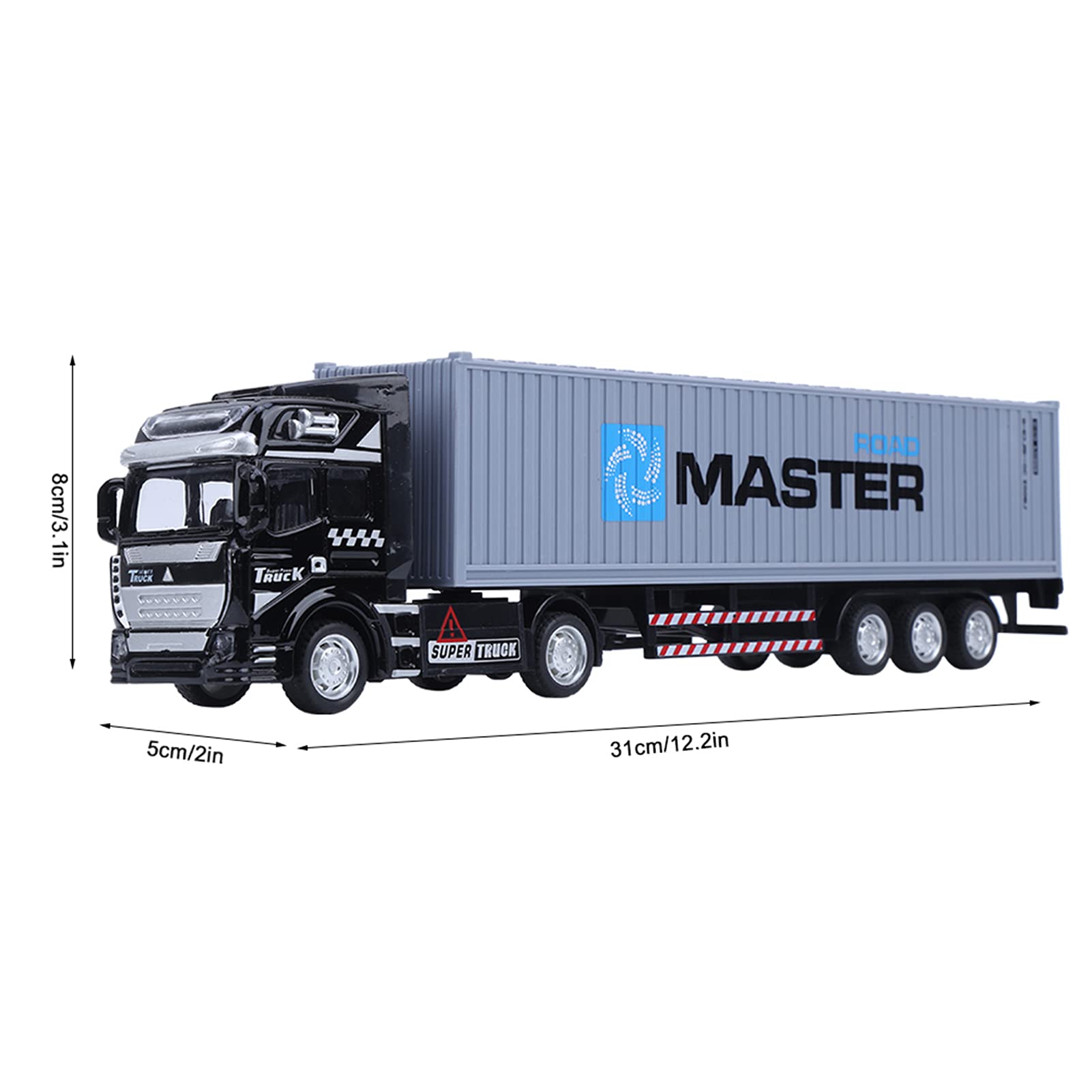 Container Truck Model, 1: 48 Alloy Toy Highly Simulation Children Car Toys Vehicle(Grey)