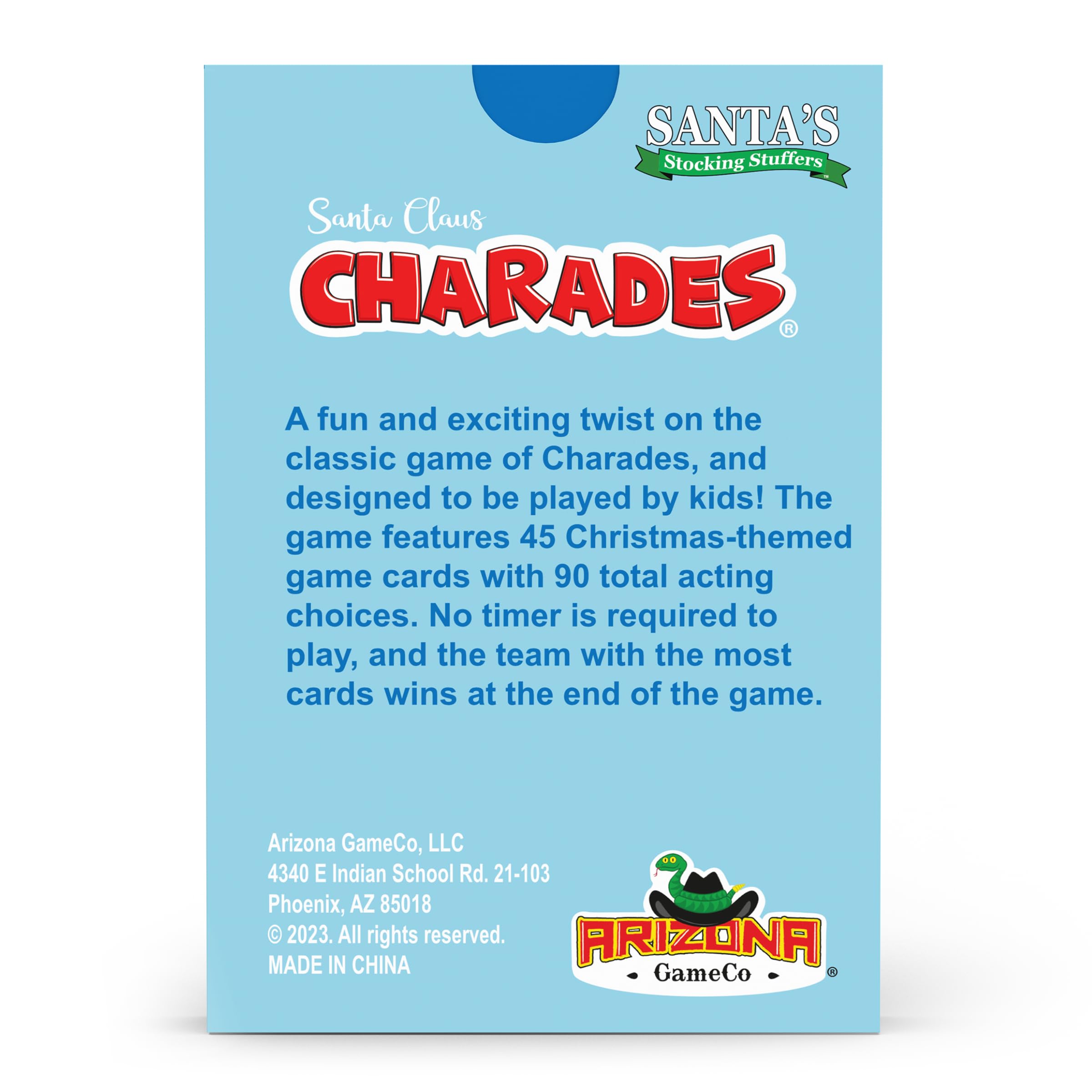 Arizona GameCo Santa Claus Charades, a Family Christmas Party Game for Kids Ages 6 and Up – No Reading is Required to Play – Perfect for Families, Stocking Stuffer