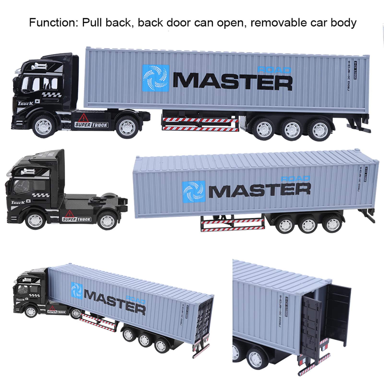 Container Truck Model, 1: 48 Alloy Toy Highly Simulation Children Car Toys Vehicle(Grey)