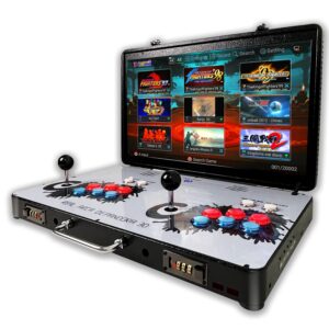 wygaming portable 20000 in 1 metal box 3d arcade game console, 22 inch screen retro electronic game console, with search/hide/save/load/pause functions