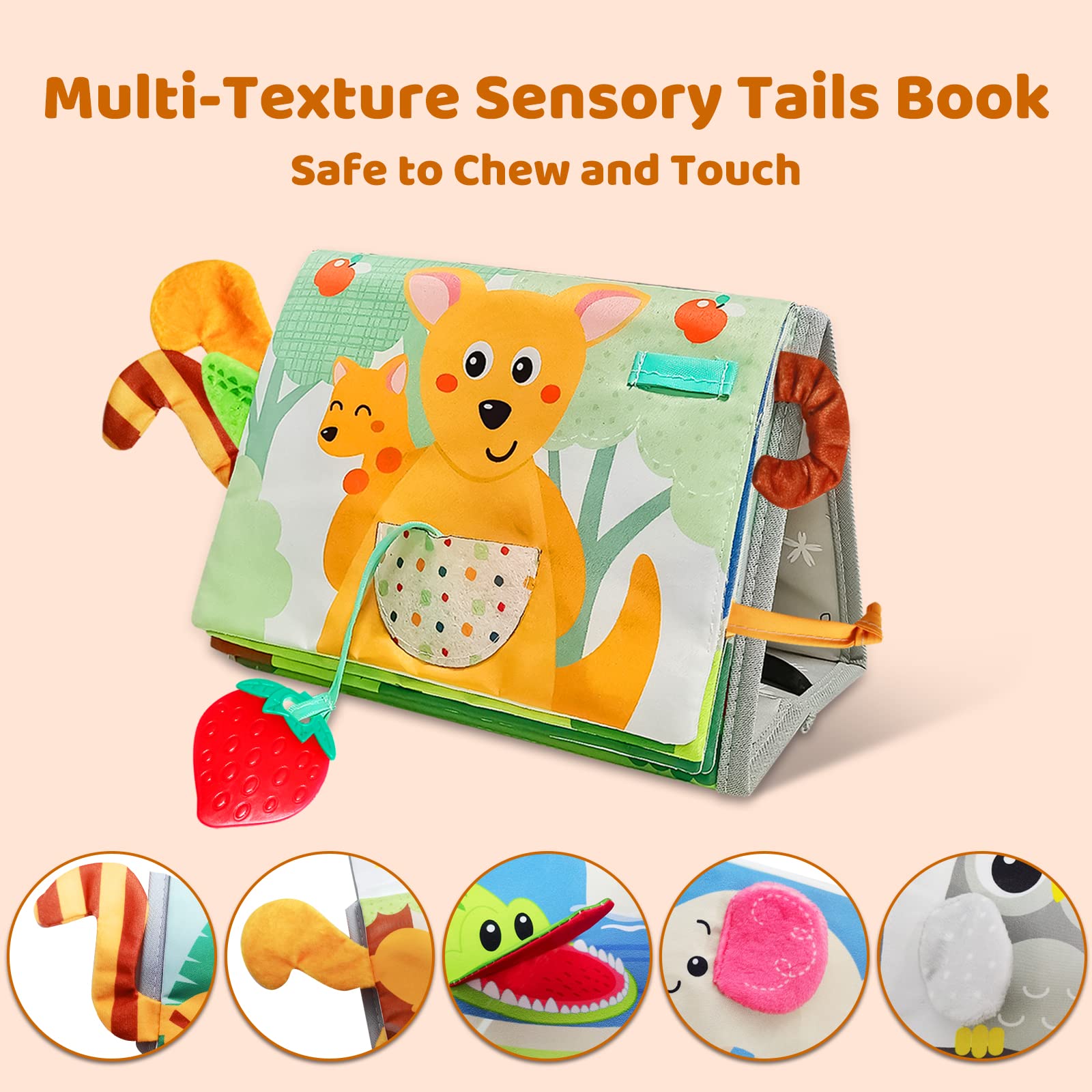 Baby Mirror Toys for Tummy Time, Newborn Infant 0 3 4 6 12 Months Old Boy, Girl . Brain Developmental Montessori Sensory High Contrast Crinkle Book w Safe Mirror for Floor, Crib, Car, Bouncer