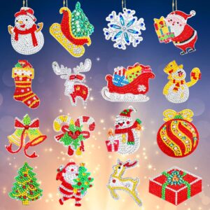 christmas diamond painting art kits,christmas diy diamond painting keychain,christmas ornament deocr kits for adults kids crafts christmas gift