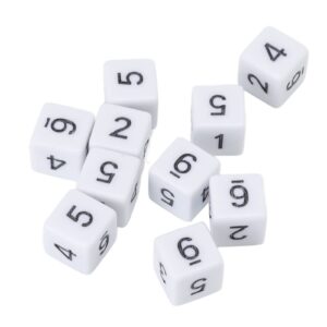 Drfeify Six Sided Dice with Numbers, 20PCS/SET, 16mm, Plastic Multifunction Dice Cube for Board Game Toy Bar Home