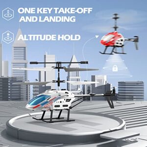 DEERC Remote Control Helicopter, 3.5 CH Altitude Hold RC Helicopters w/Gyro for Beginner, 2 Shells LED Light One Key Take Off/Landing, 2.4GHz Aircraft Indoor Flying Toy for Kids Boys Girls