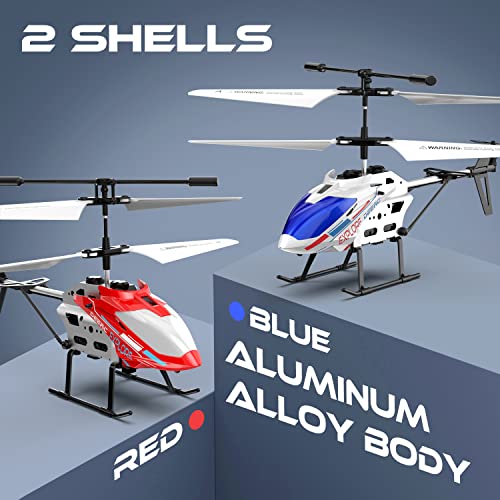 DEERC Remote Control Helicopter, 3.5 CH Altitude Hold RC Helicopters w/Gyro for Beginner, 2 Shells LED Light One Key Take Off/Landing, 2.4GHz Aircraft Indoor Flying Toy for Kids Boys Girls