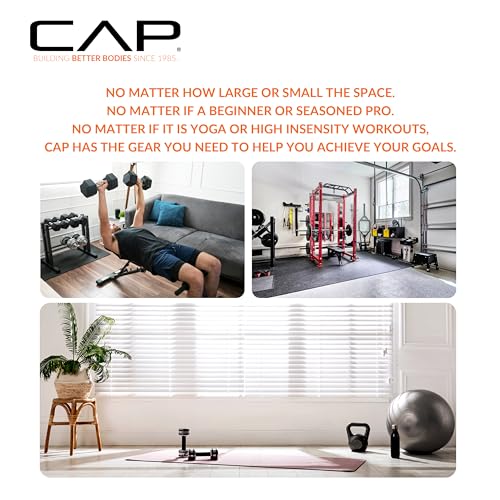 CAP Barbell Olympic Hex / Trap /Shrug /Deadlift Bar with Combo Grips, Black - New Version (OBIS-89HB)