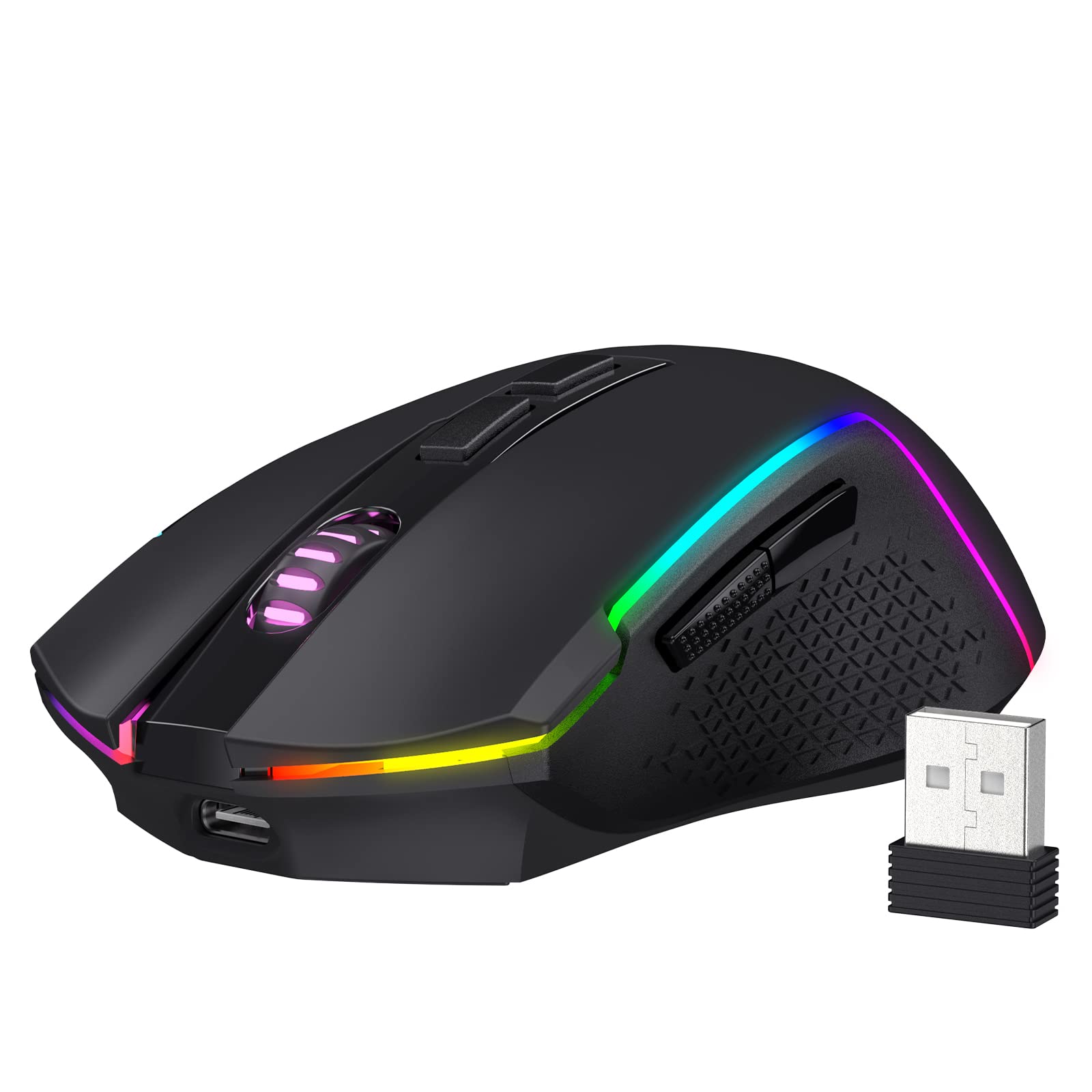 Redragon M693 Wireless Gaming Mouse, 8000 DPI Wired/Wireless Gamer Mouse w/ 3-Mode Connection, BT & 2.4G Wireless, 7 Macro Buttons, Reliable Power Capacity for PC/Mac/Laptop