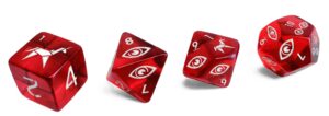 free league blade runner rpg: dice set - 4 piece dice set, scifi rpg accessory