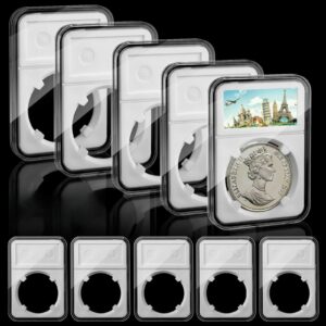 10pack coin slab display holder storage case 38mm for morgan,peace,ike silver dollar, 30 mm for jfk half dollar (30mm for jfk half dollar)