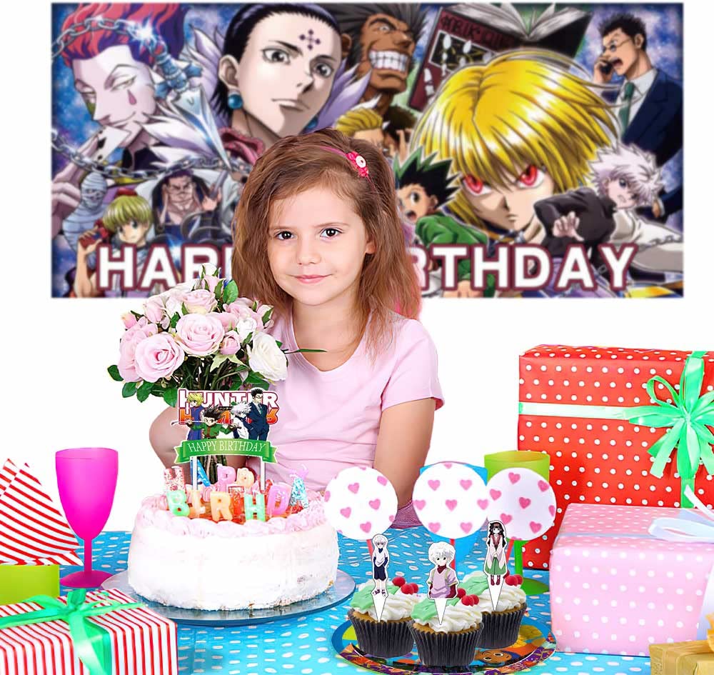 Full Time Hunter Party Supplies Birthday Hunterxhunter Decorations Balloons Banner Cake Toppers Set Decorations Decor