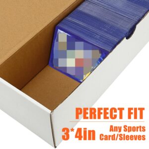 Card Storage Box,Trading Card Storage Box,Sports card storage box fits 800 standard cards,Baseball Card,Football Card,Basketball Card,Collectible Gaming&Trading Cards-6 sheets LABELS STICKER(4-Pack)