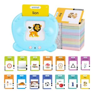 talking flash cards educational toys for 1-6 years old boys girls, toddlers learning toys electronic interactive toys, preschool montessori toys christmas birthday gift(510 words new blue)