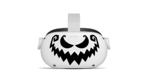 pumpkin evil smile - oculus quest 2 - decals - black & pink