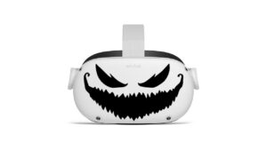 pumpkin wide evil smile - oculus quest 2 - decals - black & pink