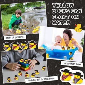 Set of 24 Cowboy Rubber Duck with Hat and Scarf, Mini Rubber Duckies Bath Party Toys Bathtub Toys Shower Birthday Swimming Party Favor, 2 Styles (Black)