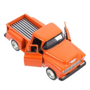 zerodeko vintage truck toy, little model car realistic metal pickup truck small vehicle model farmhouse collectible decor party favors for kids adults (orange)