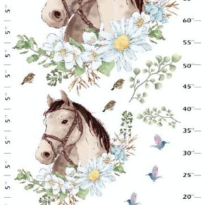 Muravie Horse and Daisies Wall Decal - Peel and Stick Animal Wall Sticker - Nursery Wall Decal Peel and Stick - Kids Wall Decal (Horse and Daisies)