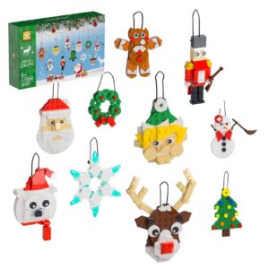 youfoy christmas ornaments building kits,diy decorative hanging ornaments building toys,xmas home decorations building sets of 11,best festival gift for kids or friends(382 pcs),upgraded version