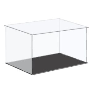 meccanixity acrylic display case plastic box cube storage box clear small assemble dustproof showcase 14.1x10.2x8 inch for collectibles items