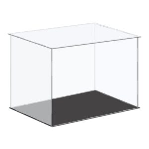 meccanixity acrylic display case plastic box cube storage box clear small assemble dustproof showcase 14.1x10.2x10 inch for collectibles items