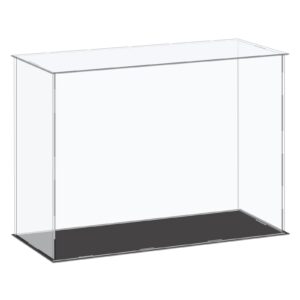 meccanixity acrylic display case plastic box cube storage box clear small assemble dustproof showcase 16.1x6.3x12 inch for collectibles items