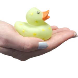 Cool Rubber Ducks (2") Standard Size. (12 Pack) Cute Duck Bath Tub Pool Toys. (Multi-Color Pattern Rubber Squicky Duckies)