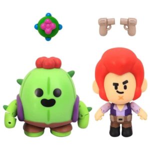 p.m.i. brawl stars action figures |spike & colt 4.5-inch-tall collectibles | brawl stars toys and playable mini toys | ofically licensed toys, supercell, gift for video gamer - articulated figure