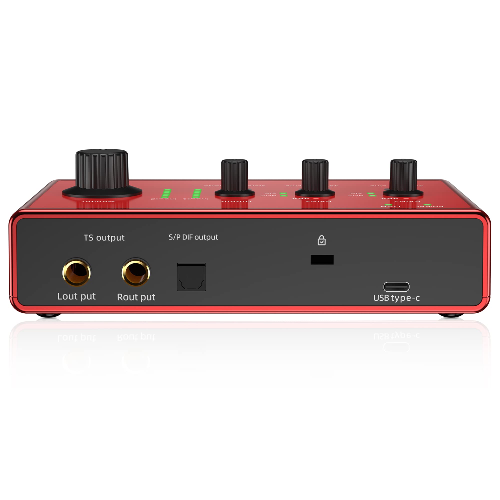 USB Audio Interface with 1x XLR/TRS 1x 1/4" 2X RCA USB (AU13)