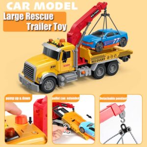 LLWEIT Rescue Tow Truck Toy Large,1/18 Boy Toy for Age 4 + Year Old,15"