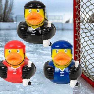 Cool Sport Themed Rubber Ducks (2") (12 Pack) Cute Duckies Bath Tub Pool Toys. (Hockey)