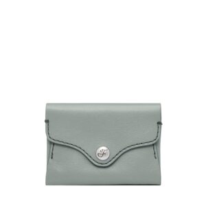 fossil women's heritage leather wallet card case, smokey blue (model: sl8230180)