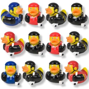 Cool Sport Themed Rubber Ducks (2") (12 Pack) Cute Duckies Bath Tub Pool Toys. (Hockey)