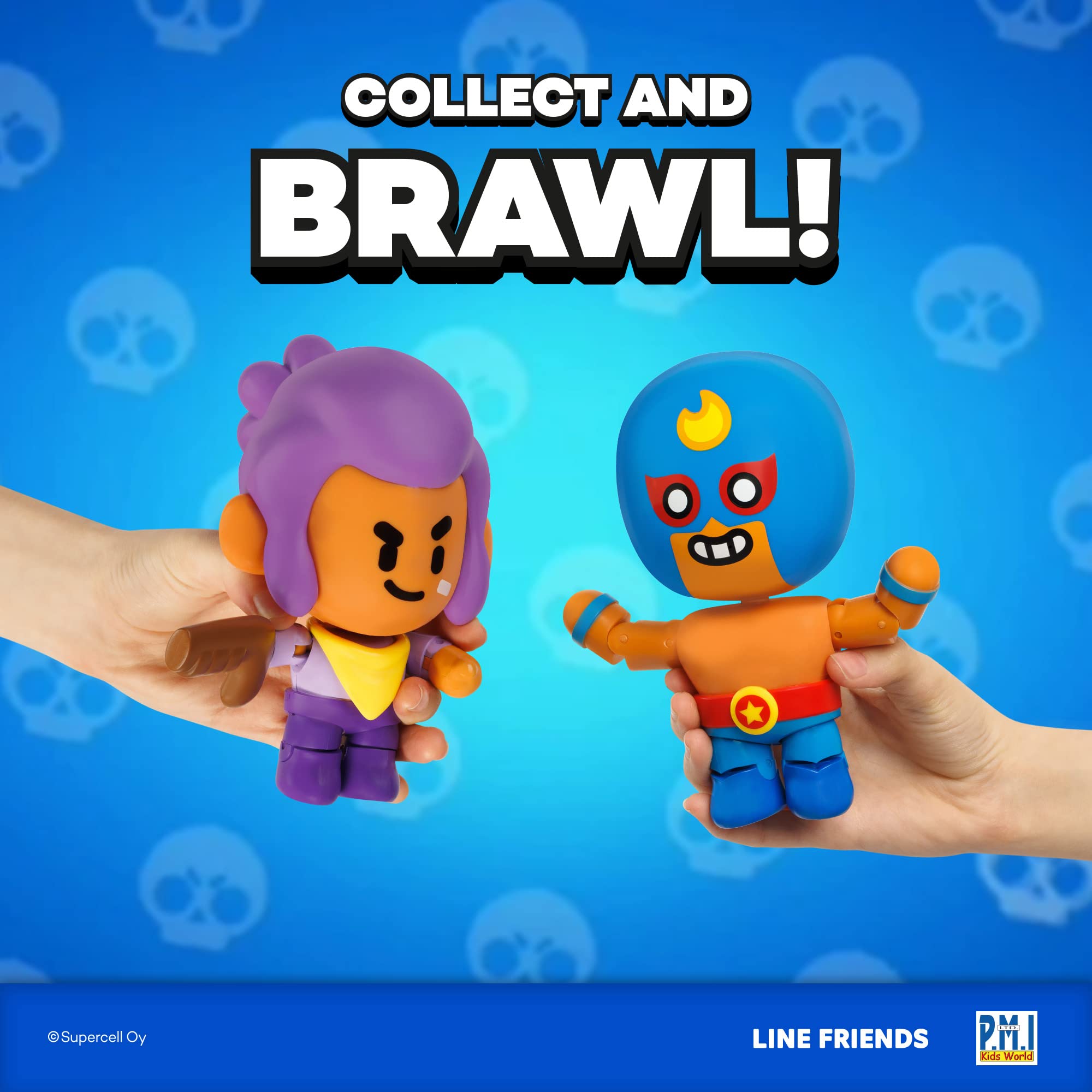 P.M.I. Brawl Stars Action Figures | Two of Four 6.5-Inch-Tall Collectibles | Brawl Stars Toys, Gift for Video Gamer | Poco and Bo | Officially Licensed Toy Figure – Articulated Figures