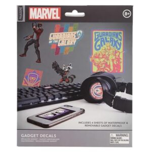 paladone guardians of the galaxy vinyl decals, 25 waterproof and removable stickers for phone case, laptop, tablet, or tech, officially licensed marvel merchandise for gotg fans