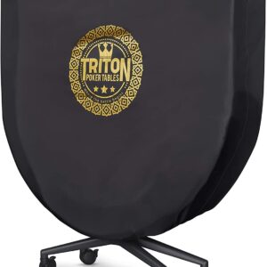 Triton Premium Poker Table for 10 Players with 10 Chairs and Additional Mat - Foldable and Long-Lasting Poker Table and Chairs, Luxurious Vegas Style Casino Experience at Home