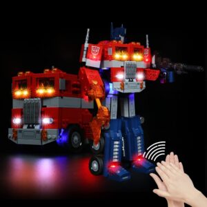 vonado led light kit compatible with lego optimus prime 10302, diy lighting compatible with lego transformers figure set (no lego model), creative decor lego lights (only lights)