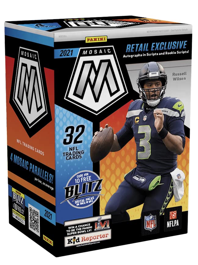 2021 Panini Mosaic Football 8-Pack Blaster Box - 32 Trading Cards