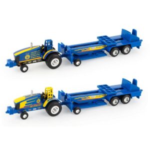 ertl set of 2 1/64 ffa die-cast pulling tractors & sleds 37480