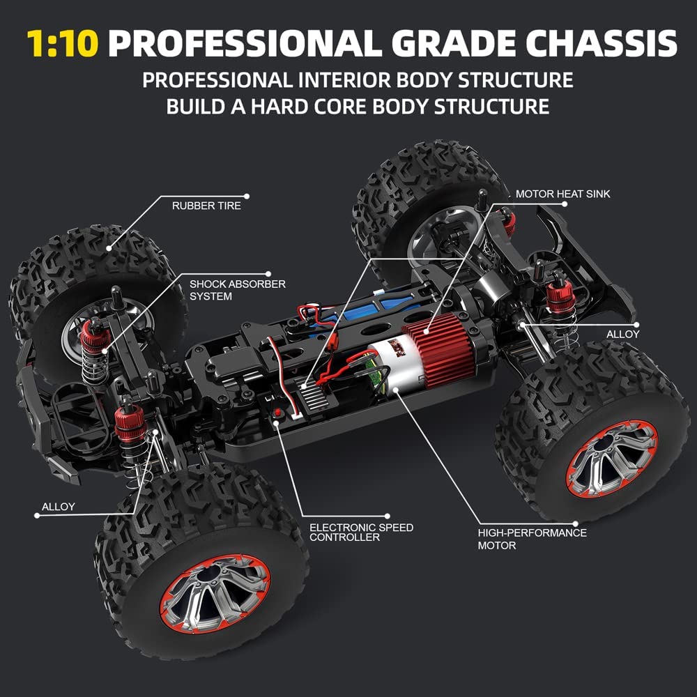 QIYHBVR 1/10 Remote Control Car 50km/h 4WD RC Car Waterproof All Terrain Off-Road Climbing Short Course Vehicle High Speed Rock Crawler Trucks for Boys Girls Kids